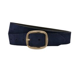 AnnaMatoni Damen Lederg&uuml;rtel "AnnaMatoni Damen Lederg&uuml;rtel in hochwertigem Velour Leder 3,5cm", blau, Gr. 115, 100% Leder, G&uuml;rtel