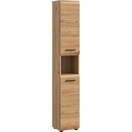 Welltime Stauraumschrank &raquo;FLORENZ, H&ouml;he 185cm, 2 T&uuml;ren, 7 F&auml;cher, 4 Einlegeb&ouml;den&laquo; TOPSELLER!, 1 Stk. tlg. Florenz, Badschrank hoch, Artisan Oak NB, 