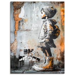 Artland Wandbild &raquo;Gro&szlig;e Schuhe&laquo; Bilder von Kindern 1 Stk. tlg. als Alubild, Leinwandbild, Poster, Wandaufkleber in verschied. Gr&ouml;&szlig;en orange Leinwand B/H/T: 