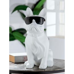 Casablanca by Gilde Tierfigur &raquo;Mops Cool Dog sitzend&laquo; wei&szlig; Kunstharz B/H/T: 18cm x 35cm x 24,5cm