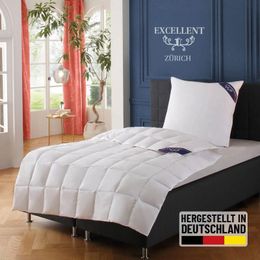 EXCELLENT Daunenbettdecke &raquo;Z&uuml;rich, Bettdecke normal mit Bestnote "Hoher Schlafkomfort" bewertet.&laquo; leicht F&uuml;llung 100% Daunen 1 Stk. tlg. Bettdecke 135x200 cm, 