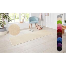 Hanse Home Teppich &raquo;Shashi&laquo; rechteckig 8,5 mm H&ouml;he Kurzflor, Unifarben, L&auml;ufer, weich, Esszimmer, Kinderzimmer, Flur beige Kunstfaser B : 80cm 1 Stk.,