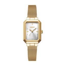 DKNY Damen DKNY Quarzuhr &raquo;Uptown Midi&laquo; Armbanduhr, Damenuhr, Edelstahlarmband, analog gold Einheitsgr&ouml;&szlig;e