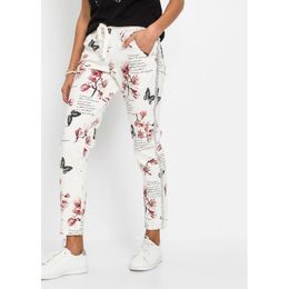 bonprix Damen bonprix Webhose mit Allover-Print, Regular Fit und Loose Fit 44, N-Gr