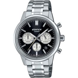 CASIO EDIFICE Herren CASIO EDIFICE Chronograph Quarzuhr, Armbanduhr, Herrenuhr, Edelstahlarmband, analog, Tag schwarz Einheitsgr&ouml;&szlig;e