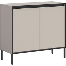 Home Affaire Kommode &raquo;NORT, H&ouml;he: 92 cm, mit Metall Stabfu&szlig;, 2 T&uuml;ren, 2 Einlegeb&ouml;den&laquo; Anrichte, Sideboard, Schrank, Board, Highboard beige B/H/T: 92cm