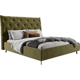 Home Affaire Polsterbett &raquo;Maxime, in 4 Breiten bis 200cm, auch in Leder&laquo; Kopfteilh&ouml;he 143 cm, belastbar bis 280 kg, auch in &Uuml;berl&auml;nge 220cm gr&uuml;n 100% 