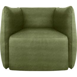 Egoitaliano Sessel &raquo;Ludo Loungesessel, Designsessel, Clubsessel, elegant und zeitlos&laquo; mit tollem Sitzkomfort, Solit&auml;rsessel gr&uuml;n Luxus-Microfaser BLUSH, B/H/T: 