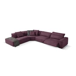 Egoitaliano Ecksofa &raquo;Beverly, extravangantes Designsofa mit erstklassigem Sitzkomfort&laquo; wahlweise mit elektrischer Relaxfunktion, Kopfteilverstellung lila B/H/T: 