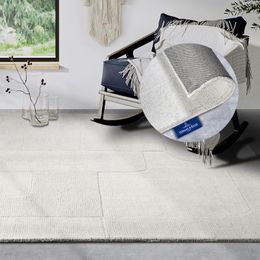 Villeroy & Boch Wollteppich &raquo;Charlotte&laquo; rechteckig 10 mm H&ouml;he L&auml;ufer, Handgewebt, Wolle, Natur, L&auml;ufer, Wohnzimmer, Geometrie beige Wolle B : 160cm 1 Stk., 10mm, L: 