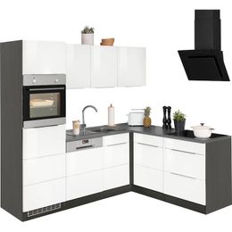 KOCHSTATION Winkelk&uuml;che &raquo;KS-Brindisi&laquo; Stellbreite 230/170 cm, wahlweise mit E-Ger&auml;ten, mit MDF-Fronten wei&szlig; B/H/T: 230cm x 200cm x 60cm, 