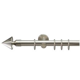 Liedeco Gardinenstange &raquo;Kegel&laquo; &Oslash; 20 mm 1 l&auml;ufig-l&auml;ufig Fixma&szlig; silber B/L: 200cm &Oslash; 20mm, 1 l&auml;ufig