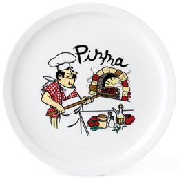 Van Well Pizzateller &raquo;K&uuml;chenchef&laquo; Teller Set, Porzellan, sp&uuml;lmaschinen- und mikrowellengeeignet, &Oslash; 30 cm bunt Porzellan 30cm