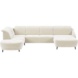 Sit & More sit&more Wohnlandschaft &raquo;Blues U-Form&laquo; inkl. Kopfteilverstellung, wahlweise mit Klapptisch und USB beige 100% Polyester B/H/T: 356cm x 93cm x 249cm, 