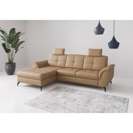 Sit & More sit&more Ecksofa &raquo;Zora&laquo; B/H/T: 262cm x 92cm x 164cm, NaturLEDER , Recamiere links,mit Bett,mit Bettkasten,R&uuml;cken echt