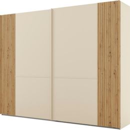 Musterring Schwebet&uuml;renschrank &raquo;Isabelle&laquo; T&uuml;ren mit Lamellenoptik, verschiedene Gr&ouml;&szlig;en und Farben, H&ouml;he 236cm beige Hartfaserplatte, Holzwerkstoff Champagner-