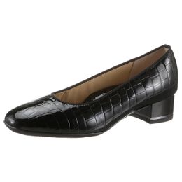 Ara Damen Pumps "GRAZ", Gr. 5, schwarz, Lackleder, Reptilienpr&auml;gung, gl&auml;nzend, Schuhe, Abendschuh, Festtagsschuh, Blockabsatz, mit Reptilpr&auml;gung