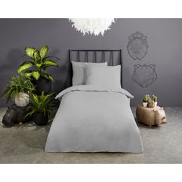 Good Morning Babybettw&auml;sche &raquo;Hip Uni&laquo; 2 Stk. Baumwolle, Renforc&eacute;, 100x135, Baby, Unifarben Meerblau, Rei&szlig;verschluss grau Renforc&eacute;, Obermaterial: 100% 