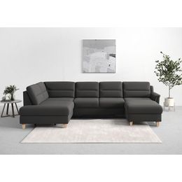 Sit & More sit&more Wohnlandschaft &raquo;Far&ouml; U-Form&laquo; inklusive Federkern, wahlweise mit Schlaffunktion und Bettkasten grau B/H/T: 325cm x 90cm x 187cm, Luxus-