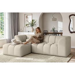 OTTO home Ecksofa &raquo;TUURE L-Form, Verl&auml;ssliche Qualit&auml;t, moderne Steppung, Breite 255cm&laquo; Bubble Optik, moderne Steppung, hoher Sitzkomfort, 