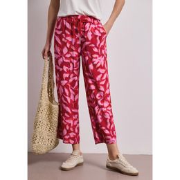 Street One Damen Street One 7/8-Hose &raquo;Style Emee&laquo; bedruckt, mit Taschen, weites Bein rot 38, L&auml;nge 26