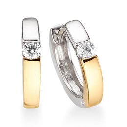 Bruno Banani Damen Paar Creolen &raquo;Schmuck Geschenk Silber 925 Ohrschmuck Ohrringe&laquo; mit Zirkonia (synth.) gold 15mm, Silber 925 (Sterlingsilber)