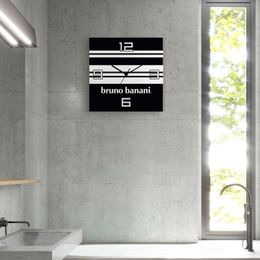 Bruno Banani Wanduhr &raquo;Stripes auf Alu&laquo; wahlweise mit Quarz- oder Funkuhrwerk, lautlos ohne Tickger&auml;usche schwarz B/H/T: 30cm x 30cm x 0,3cm, Quarzuhr