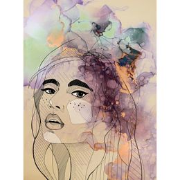 Livingwalls living walls Fototapete &raquo;ARTist Lady&laquo; Vlies, Wand, Schr&auml;ge bunt Vlies B/L: 2m x 2,7m