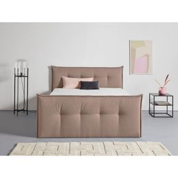 Home Affaire Boxbett &raquo;Kederleicht&laquo; inklusive Fu&szlig;teil, Bettkasten & Topper, in 4 Breiten und 2 H&auml;rtegraden grau Struktur, Liegefl&auml;che B/L: 160cm x 