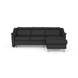 Sit & More sit&more Ecksofa &raquo;Freetown L-Form&laquo; inklusive Kopfteilverstellung und komfortablem Federkern schwarz B/H/T: 257cm x 84cm x 166cm, NaturLEDER , 