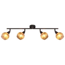 Globo LIGHTING Deckenspot &raquo;FROSTA&laquo; E14 1 Stk. Schwarz-chrome Strahler mit geeistem Glas, dreh-/schwenkbar schwarz 4, H: 19cm, 1 Stk.