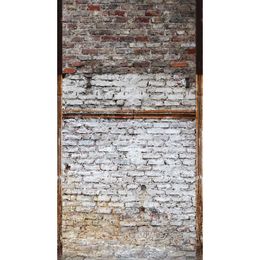 Livingwalls living walls Fototapete &raquo;The Wall&laquo; Motiv Steinoptik urban glatt Fototapete Vintage Tapete Steinoptik Tapeten modern Design Wandtapete grau Vinyl, 
