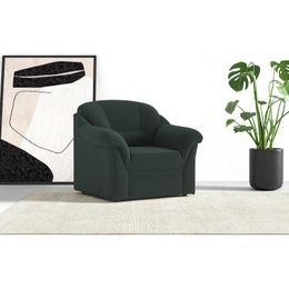 DOMO collection Sessel &raquo;Montana komfortabel und zeitlos, bequeme Armlehnen&laquo; gr&uuml;n 100% Polyester Samtoptik, B/H/T: 98cm x 84cm x 82cm