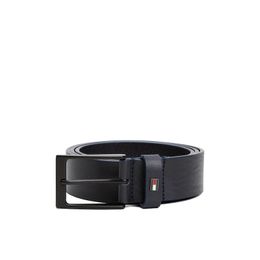 Tommy Hilfiger Herren Lederg&uuml;rtel &raquo;LAYTON 3.5 cm breit&laquo; Metallpatch, Einfachdornschlie&szlig;e blau 110