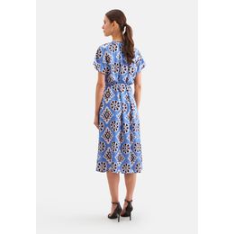 Seidensticker Damen Sommerkleid, blau, Gr. 38, bedruckt, 100% Viskose, Kleider, 1/2 Rundhals Druck