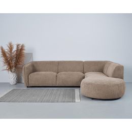 Home Affaire Ecksofa &raquo;OSTRUP Rundsofa, L-Form, Naturt&ouml;ne, Boucle oder Chenille&laquo; Breite 273 cm, organische Form mit sanften Rundungen grau 100% 