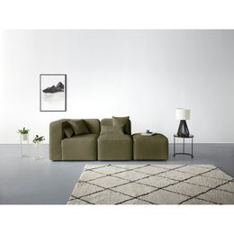 Home Affaire 3-Sitzer &raquo;Sundstrup&laquo; Modulserie, individuelle Zusammenstellung gr&uuml;n 93% Polyester, 6% Acryl, 1% Baumwolle B/H/T: 233cm x 76,5cm x 93cm, 