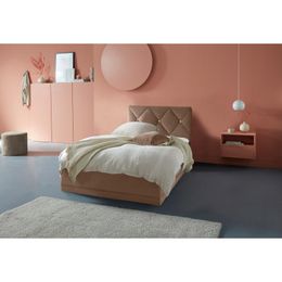 Westfalia Schlafkomfort Polsterbett &raquo;Adamas&laquo; auch mit Bettkasten, Knopfheftung mit Strasssteinen beige Bezug: 100% Polyester, Polsterung: Polsterwatte, Material Gestell: 