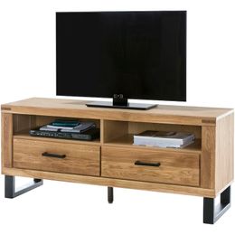Home Affaire Lowboard 1 Stk. tlg. Industriestil, Teilmassiv Eiche, schwarze Elemente, Modern FSC -zertifiziertes teilmassives Holz B/H/T: 138cm x 60cm