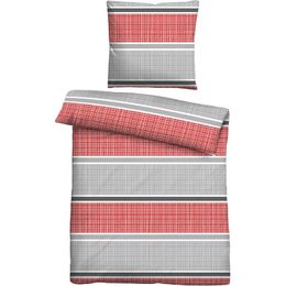 Bettw&auml;sche &raquo;0360444&laquo; 2 Stk. Thermo-Fleece, absolut flauschig, weich + wohlig warm, pflegeleicht rot Fleece, Obermaterial: 100% Polyester B/L: 155cm x 