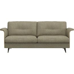 FLEXLUX 2,5-Sitzer &raquo;Glow Sofa, Couch,&laquo; Premium-Sitz: Kaltschaum & Federkern, Arml. ge&ouml;lte Eiche, Fu&szlig; Alu gr&uuml;n 100% Polyester B/H/T: 191cm x 81cm x 