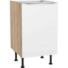 KOCHSTATION Sp&uuml;lenschrank &raquo;KS-Aken&laquo; wei&szlig; wildeiche Nachbildung, B/H/T: 50cm x 87cm x 58,4cm