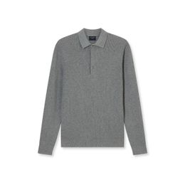 OLYMP Herren Langarm-Poloshirt "OLYMP Casual Strick, Polo langarm", grau, Gr. XXL, 89% Baumwolle, 11% Polyamid, Shirts
