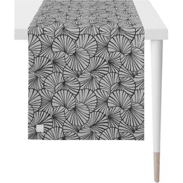 Apelt Tischl&auml;ufer &raquo;3961 Outdoor, Sommerdeko, Sommer&laquo; Jacquardgewebe schwarz Polyester, Viskose B/L: 46cm x 135cm, 1 Stk., rechteckig