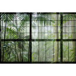 Livingwalls living walls Fototapete &raquo;Walls by Patel Rainforest 1&laquo; glatt Vlies, Wand, Schr&auml;ge gr&uuml;n Vlies B/L: 4m x 2,7m