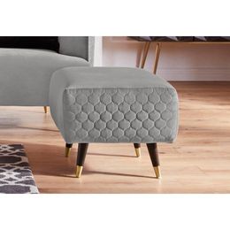 Home Affaire Hocker &raquo;Oradea&laquo; passend zur Oradea-Serie grau Samtoptik (100% Polyester) B/H/T: 50cm x 44cm x 48cm, Samtoptik