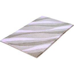 Kleine Wolke Badematte &raquo;Dream, Badvorleger, Badezimmer Teppich&laquo; H&ouml;he 20 mm rutschhemmend beschichtet fu&szlig;bodenheizungsgeeignet Badteppich, Wellen Design wei&szlig; 