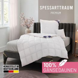 Spessarttraum G&auml;nsedaunenbettdecke &raquo;Premium****, hergestellt in Deutschland, Bettdecken f&uuml;r Sommer, Winter&laquo; leicht F&uuml;llung 100% G&auml;nsedaunen, Klasse 1,