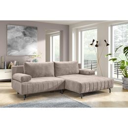 exxpo - sofa fashion Ecksofa &raquo;Cambria, B/T: 262/171 cm, hochbeiniges, modernes Design&laquo; inkl. Bettfunktion und Bettkasten, 15 cm bodenfrei, L-Form 