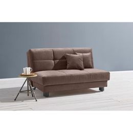 ell+ell ell + ell Schlafsofa &raquo;Tilda&laquo; Breite 145 cm, inkl. 2 Zierkissen braun 100% Polyester B/H/T: 145cm x 90cm x 100cm, Flachgewebe, Gel-Sandwichpolster,mit 